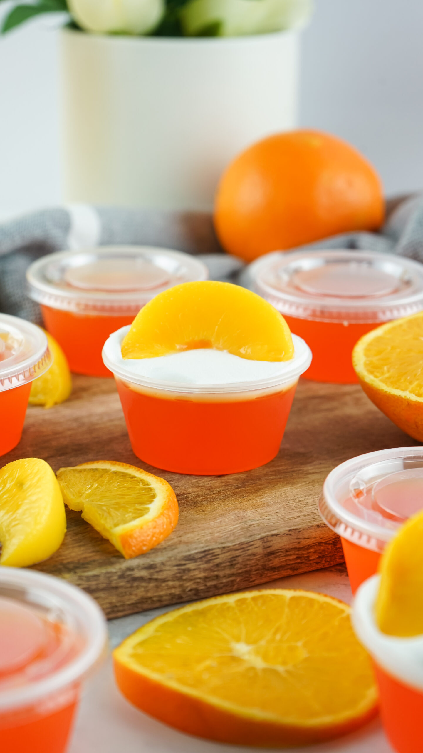Fuzzy Navel Jello Shots - Stephanie's Way