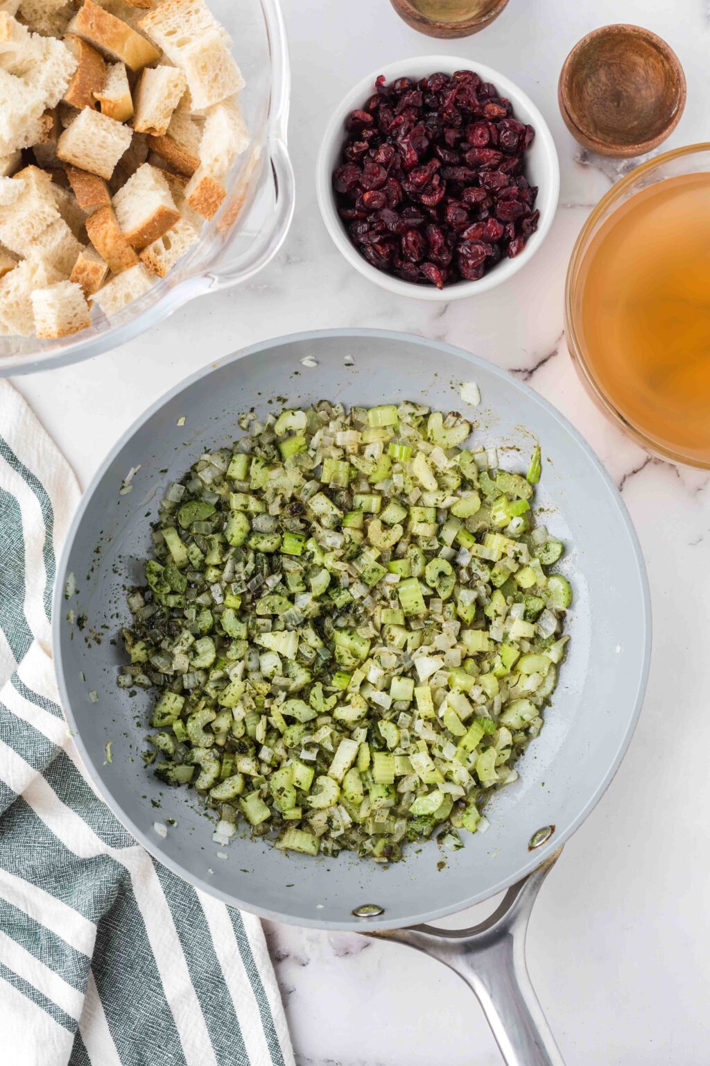 Cranberry Apple Baked Stuffing - Stephanie's Way