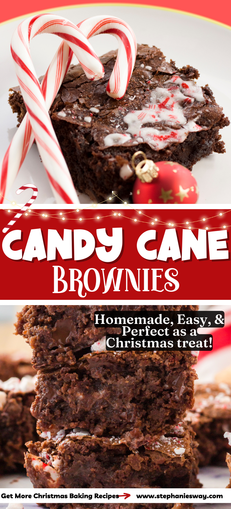 Peppermint Candy Cane Brownies - Stephanie's Way