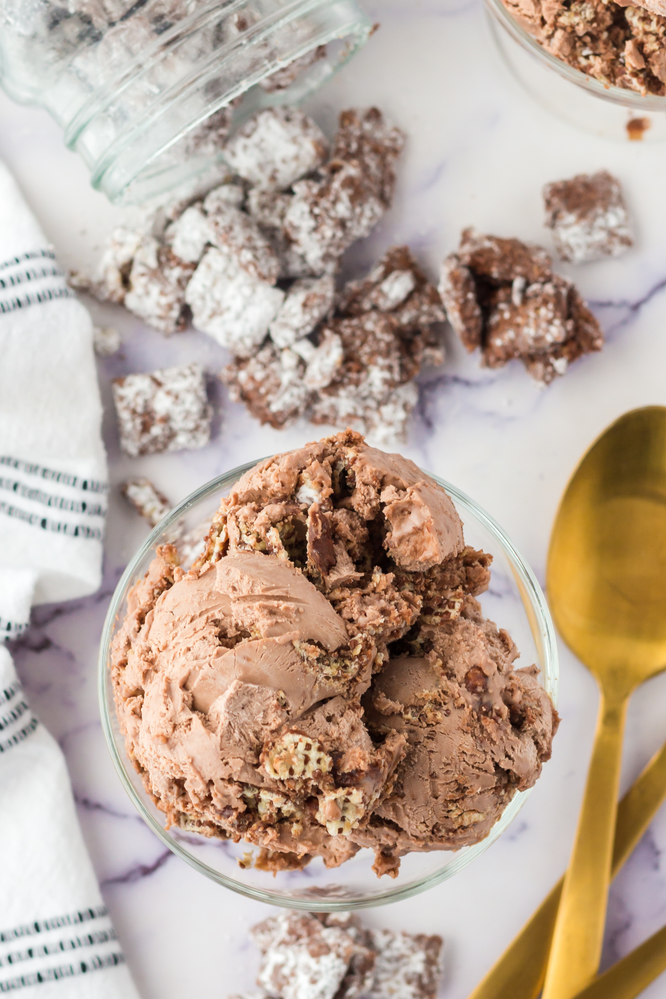 No Churn Muddy Buddy Ice Cream - Stephanie's Way